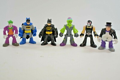 6 FISHER PRICE IMAGINEXT BATMAN, JOKER, BANE, PENGUIN, GREEN ALIEN ...
