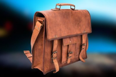15" Leather distressed messenger bag laptop bag computer case shoulder ...