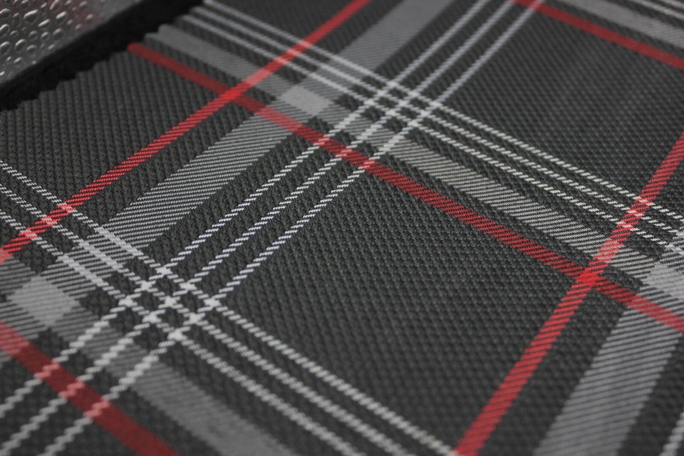 RED GTI Plaid Car Upholstery Fabric - VW Golf MK7- 3mm Foam - 59 ...