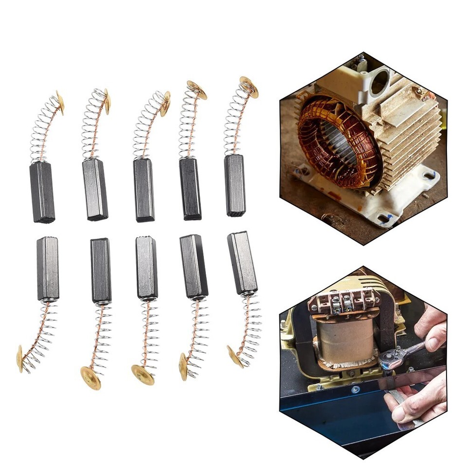10x Power Tool Motor Carbon Brushes 6x6x20mm Motor Brush Drill Tools ...
