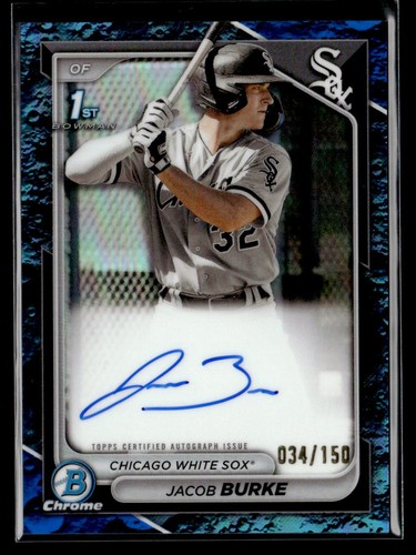 Jacob Burke #'d /150 AUTO - 2024 Bowman Chrome Prospects Autographs ...