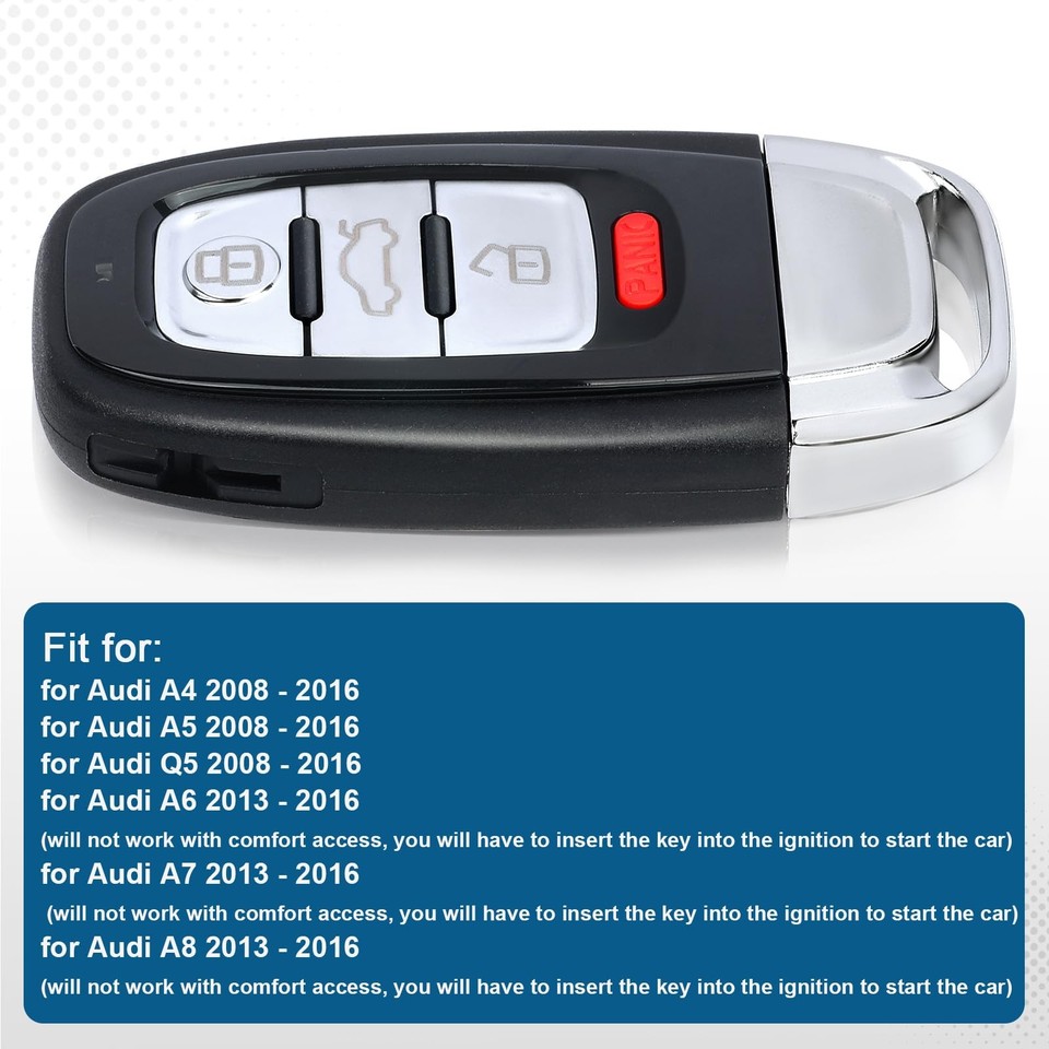 Replacement Smart Prox Keyless Entry Remote Key Fob for Audi A4 A5 Q5 ...