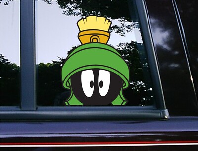 Marvin The Martian Peek Peeking Window Vinyl Car Decals Stickers Looney ...