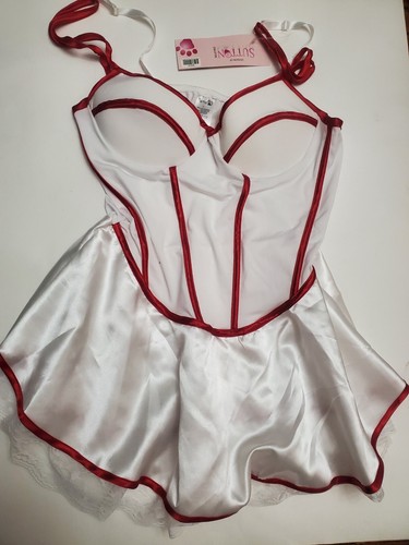 Kat-Nap 3-Piece Nurse/Red Cross, Costume Lingerie, Size L, 95% Poly, 5% ...