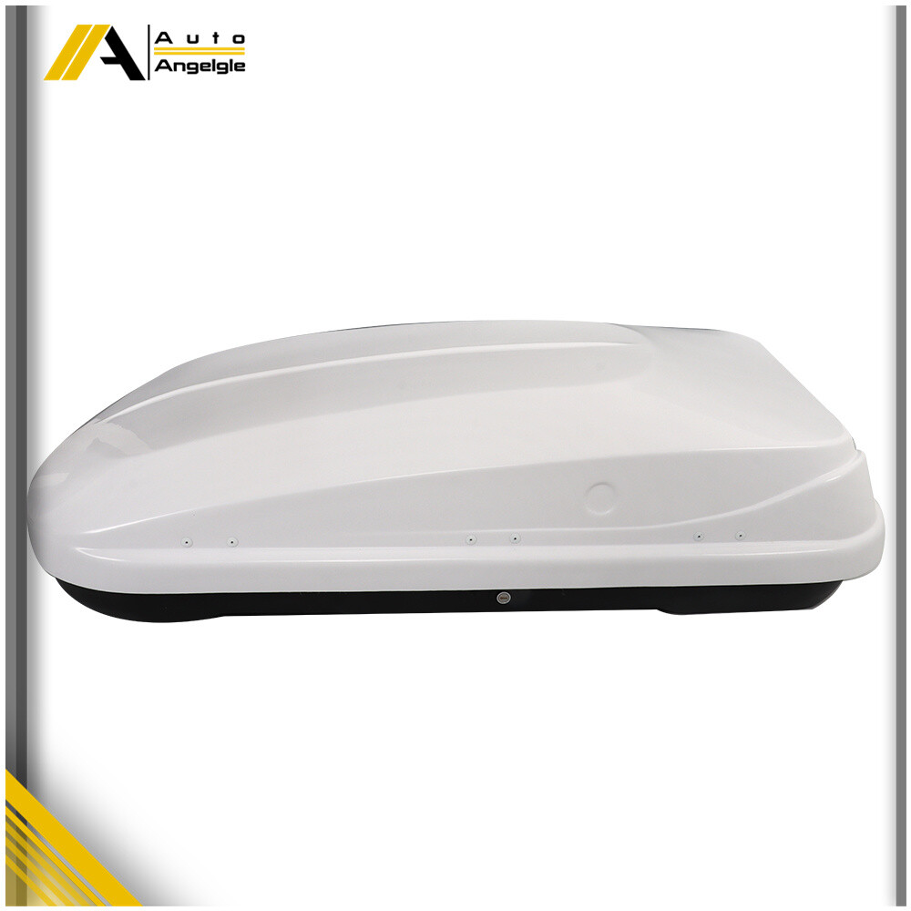 White 14 ft3 ABS Car Roof Top Box Cargo Luggage Carrier 2 Locks ...