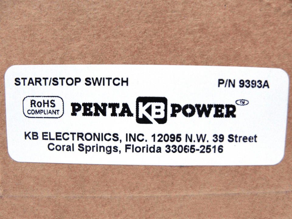 KB Electronics KB-9393 Start/Stop Switch Kit for KBPC, KBPW, KBRC, and ...
