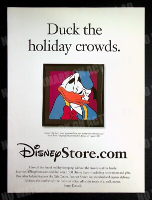 Disney Store DisneyStore.com Donald Duck 1999 Print Magazine Ad Poster ...
