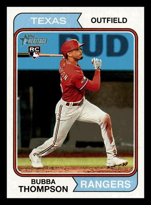Bubba Thompson RC 2023 Topps Heritage #157 Rookie Texas Rangers ...