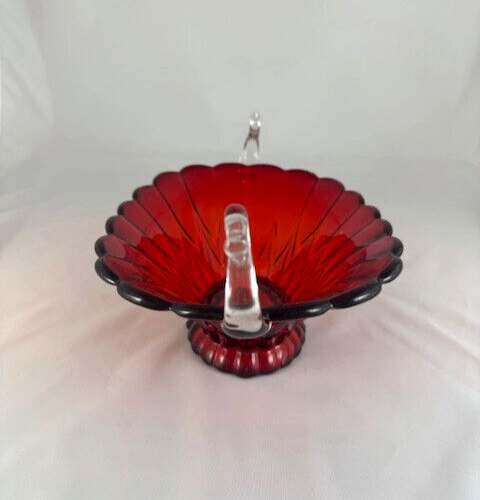 New Martisville, Viking Glass Janice Ruby Oval Bowl, Double Swan ...