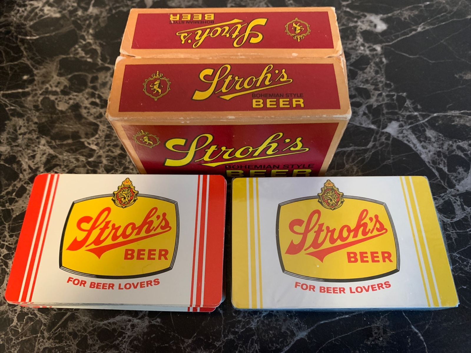 Stroh's Bohemian Beer Mini 24-12 Oz Bottles Case - With Two Decks Of ...