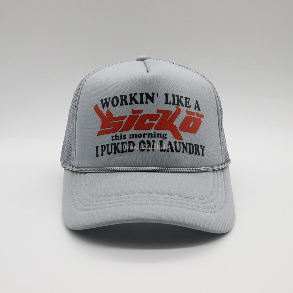 Working Like a Sicko Snapback TRUCKER HAT American retro truck IAN ...