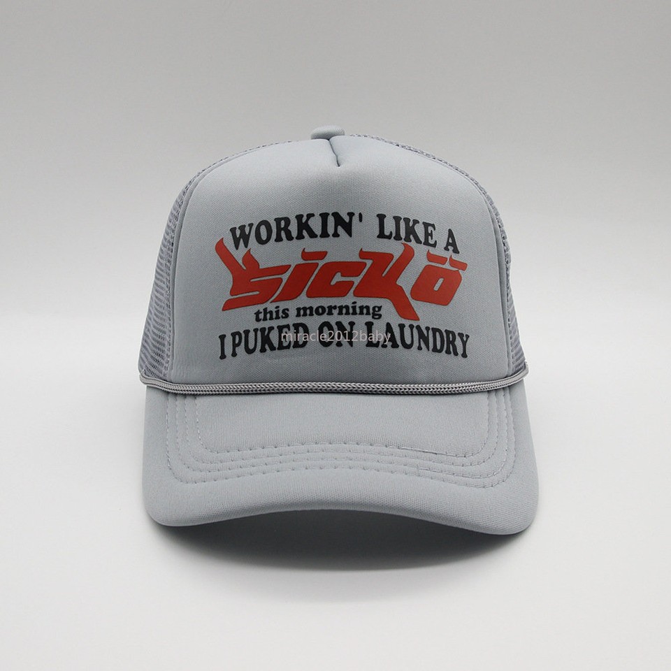 Working Like a Sicko Snapback TRUCKER HAT American retro truck IAN ...