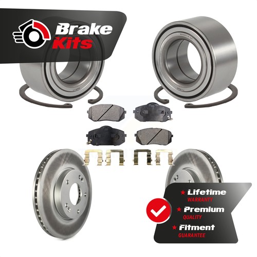 Front Wheel Bearing Coated Disc Brake Rotor And Pads Kit For 2007-2009 ...