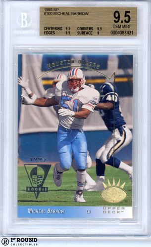 Michael Barrow RC BGS 9.5: 1993 SP Rookie Card POP 2 | eBay