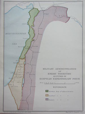 WW1 MAP EGYPTIAN EXPEDITION FORCE MILITARY ADMINISTRATION ENEMY ...