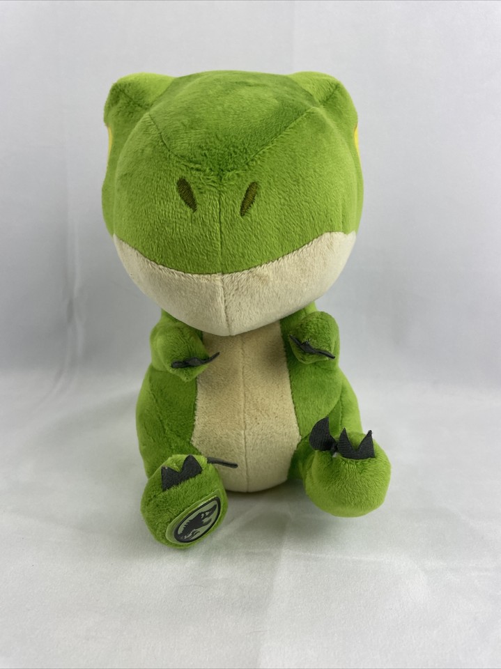 11” Jurrasic Park Raptor Plush Green Toy Factory Chonky Dinosaur Round ...