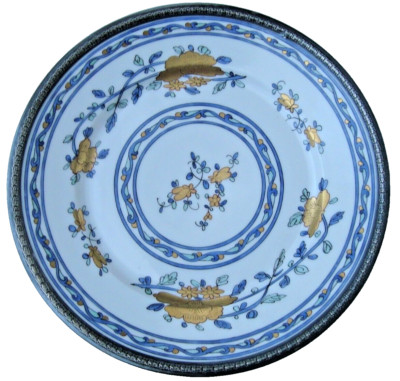 ANTIQUE FRENCH PORCELAIN DECORATIVE PLATE SAMSON MARKS WITH STERLING ...