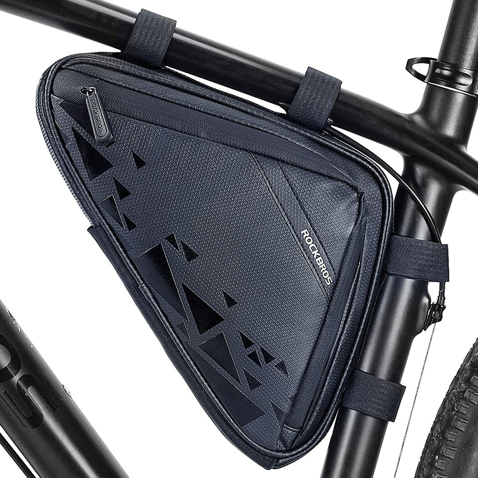 RockBros MTB Bike Triangle Bags Black Front Tube Frame Bag 1.5L ...