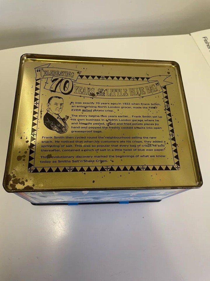 World Famous Smith’s Potato Crisps UK Tin Box 70th Anniversary Salt ‘n ...