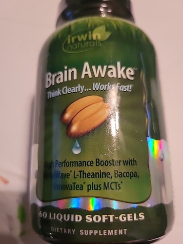 Irwin Naturals Brain Awake AlphaWave MCT 60 Liquid Soft-Gels Exp 10/25 ...