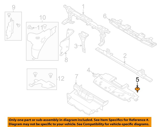 Ford OEM Radiator Core Support-sight Shield Retainer N804837S for sale ...