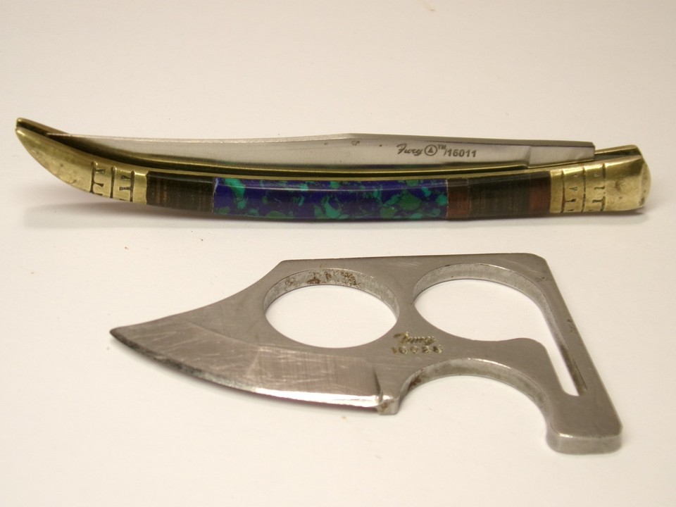Vintage 1970's Fury Knives Set Of 2 Folding Knife & Fixed Blade Knife ...