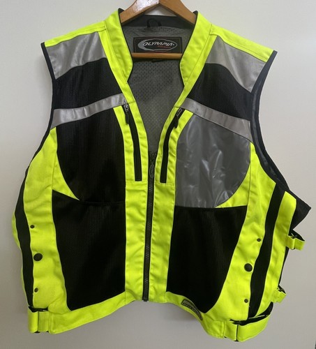 OLYMPIA Moto Sports Hi-Res Hi Vis Reflective Motorcycle Vest Jacket 3XL ...