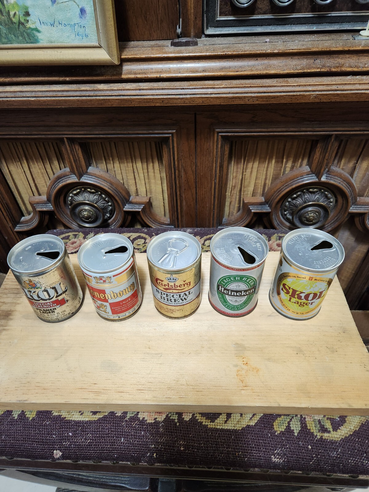 Vintage Beer Can Collection Empty MINI Carlsberg,Heineken,Skol ...