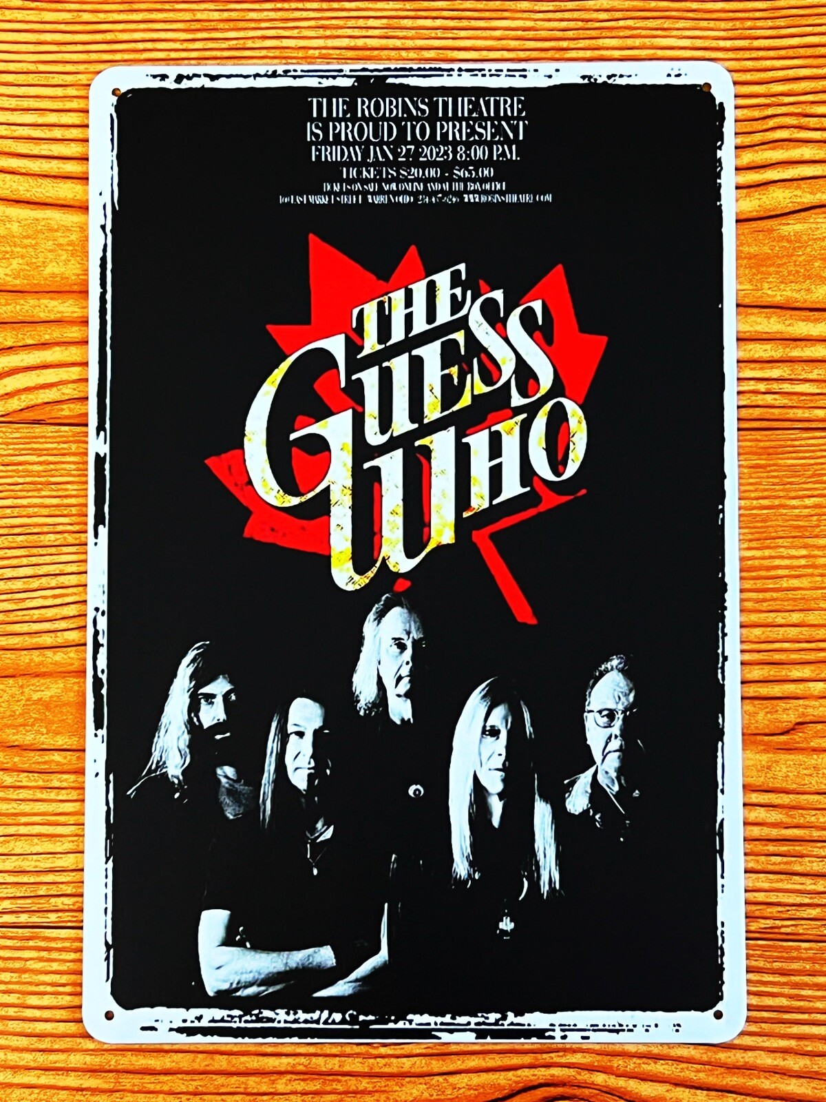 THE GUESS WHO LIVE AT ROBINS THEATER TIN METAL POSTER | eBay.de