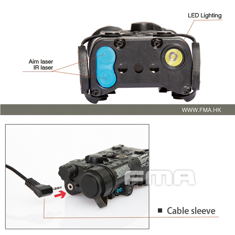 FMA Tactical Lab Aiming Laser PEQ-NGAL Red / IR Laser & Flashlight ...