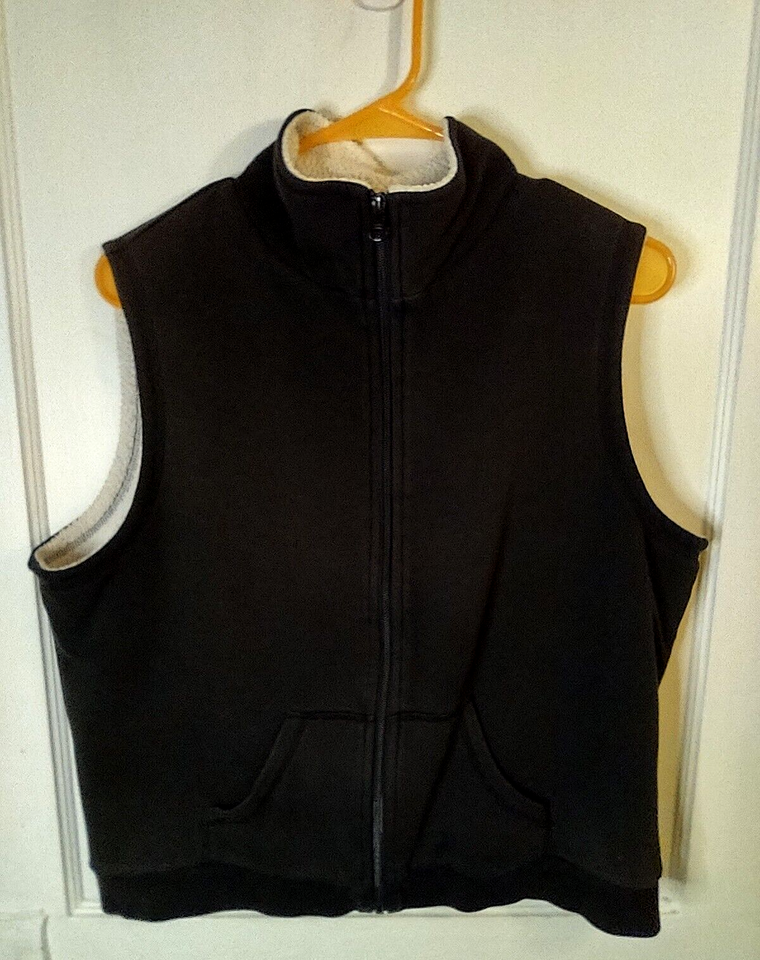 MTA Sport Fleece Vest Women's Size Large L Black Full Zipper Pockets ...