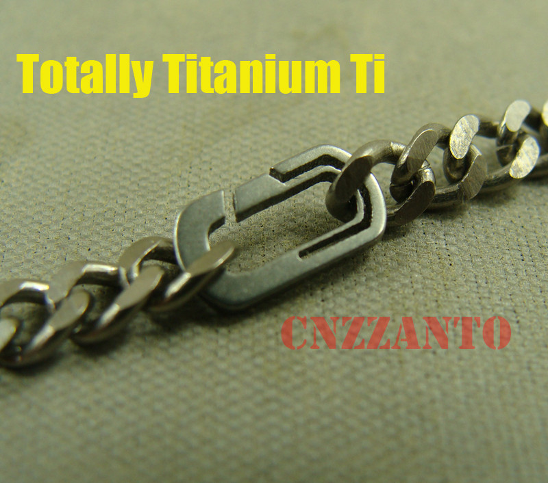 Pure Titanium Curb chain necklace anti-allergy 3.5mm width 23.6 inch ...