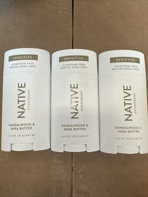3 Bottles Native Sensitive Deodorant Aluminum & Baking Soda Free JB ...
