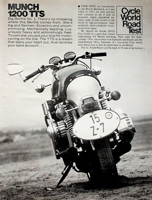 1974 Munch 1200 Motorcycle - 6-Page Vintage Road Test Article | eBay