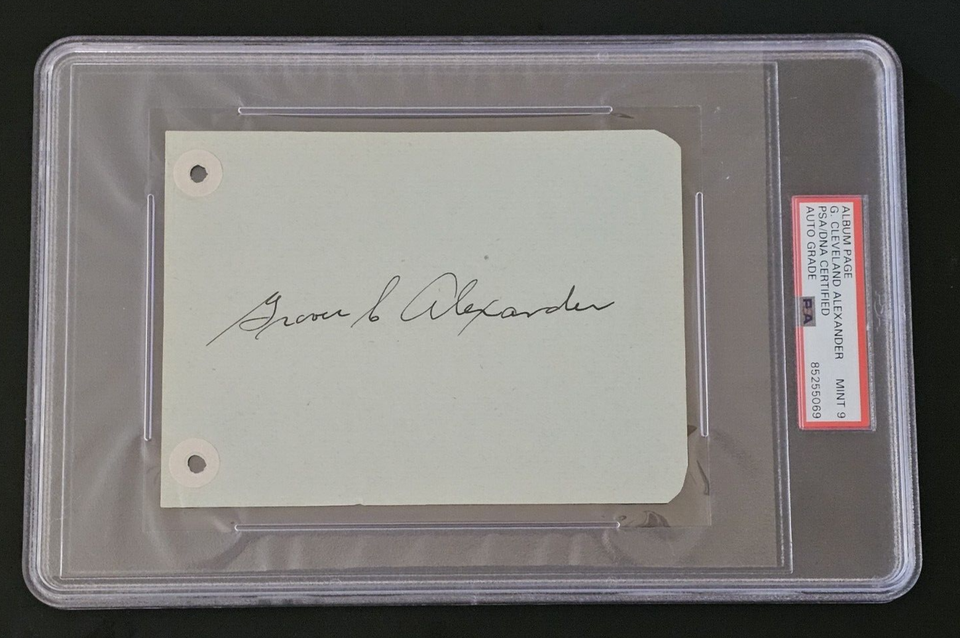 Rare GROVER CLEVELAND ALEXANDER Signed Album Page-HALL OF FAME ...