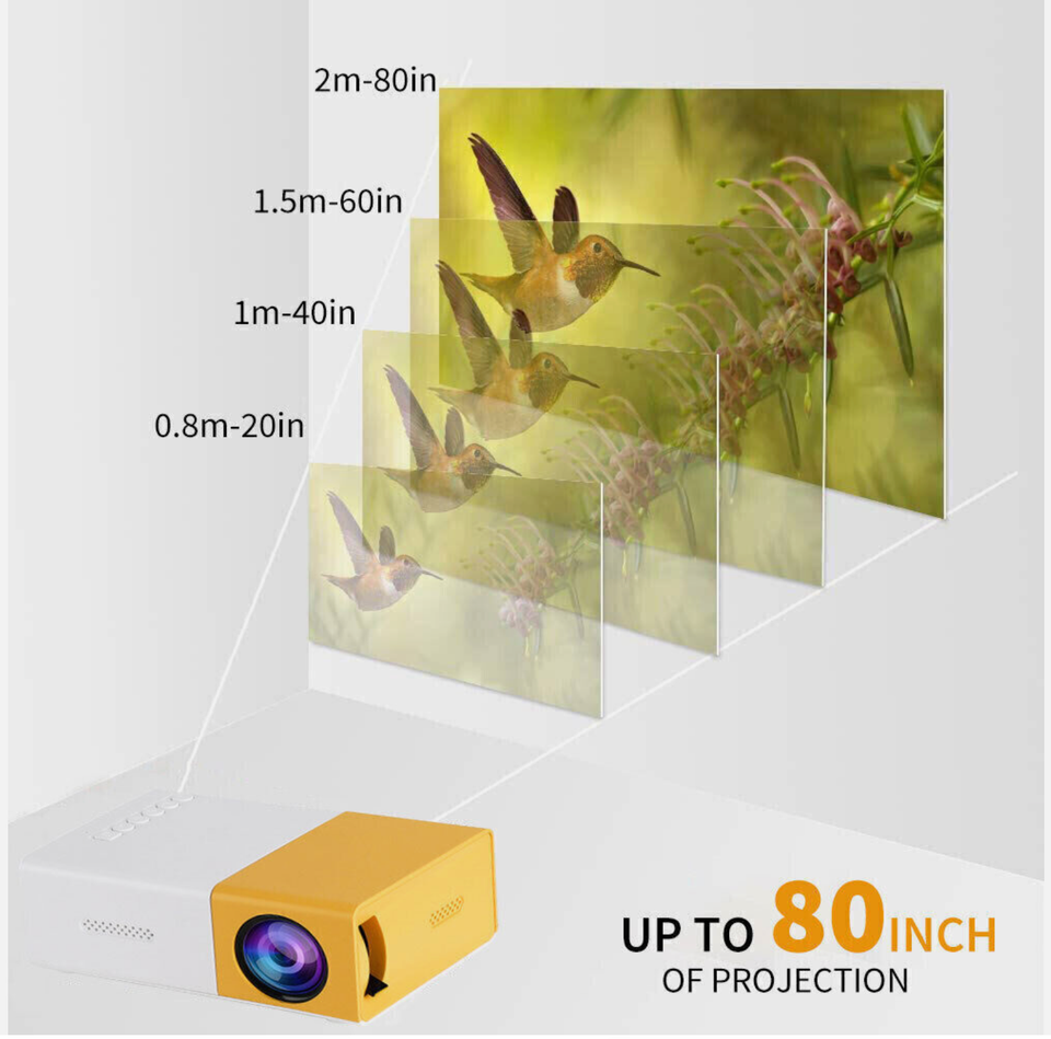 Portable Mini Projector LED HD 1080P WIFI Home Cinema Theater LCD ...