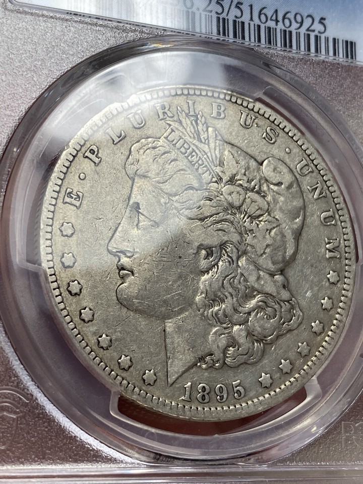 1895-O Morgan Silver Dollar PCGS VF25 Gold Shield Key Date Coin Strong ...