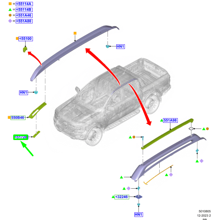 Parts Of A Roof Rack Roof Rack Bracket Ctr Left Hand #63199 0C010
