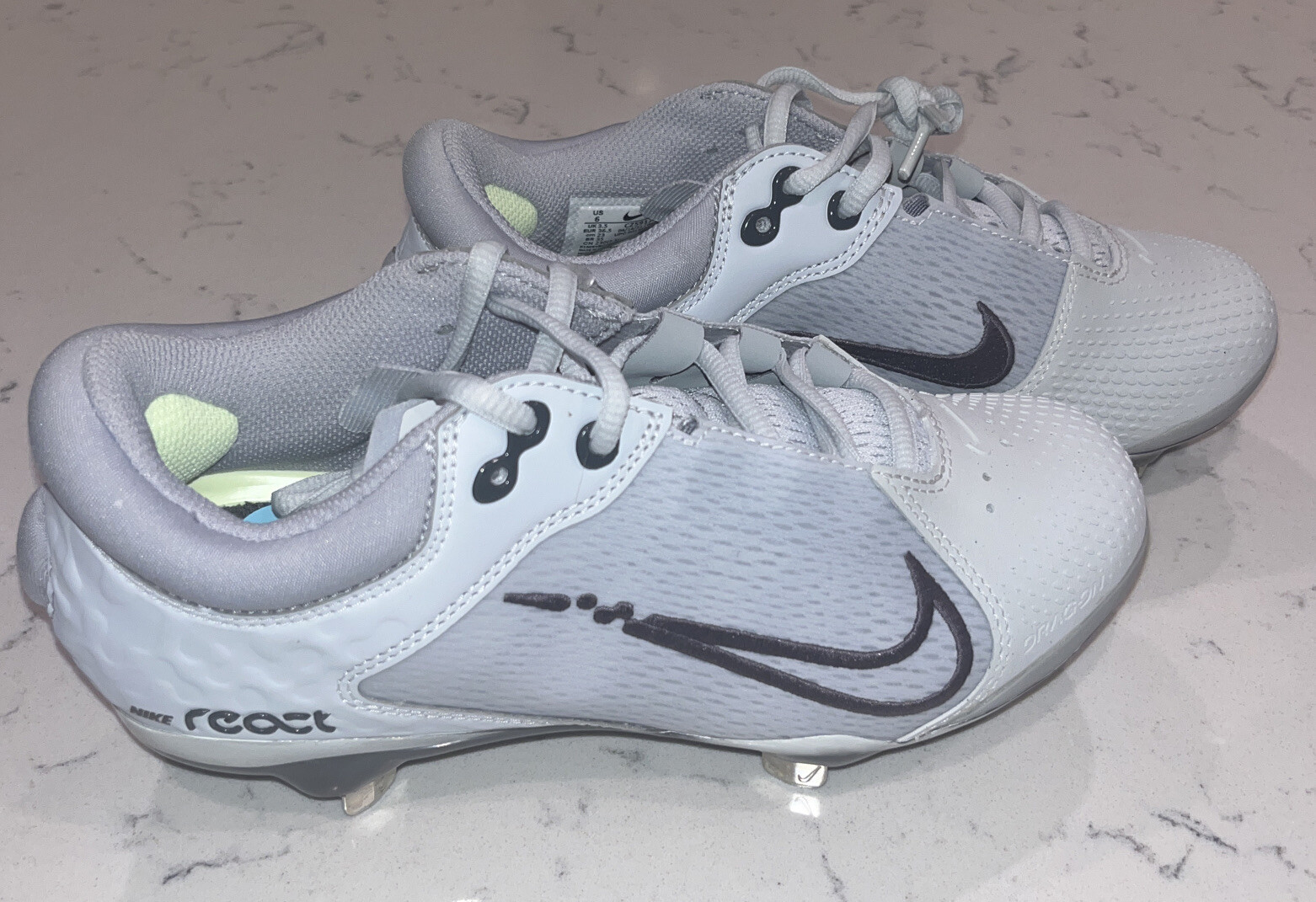 Size 6 - Nike Hyperdiamond 4 Elite Pure Platinum Wolf Grey W for sale ...