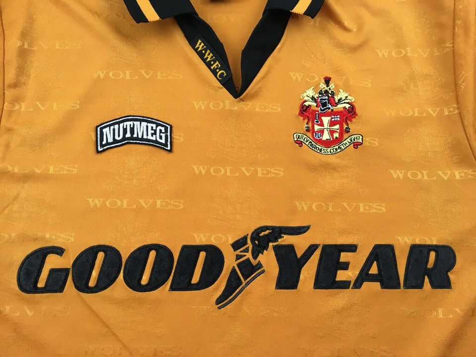 Wolverhampton Wolves 1995 1996 Goodyear shirt jersey Nutmeg 1990s ...