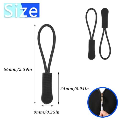 Hocansen 50Pcs Zipper Pulls 66mm/2.59in Zipper Extension Pulls Zip ...