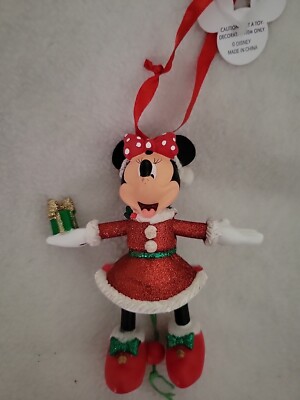 Disney Parks Minnie Mouse Pull String Moving Arms & Legs Christmas ...