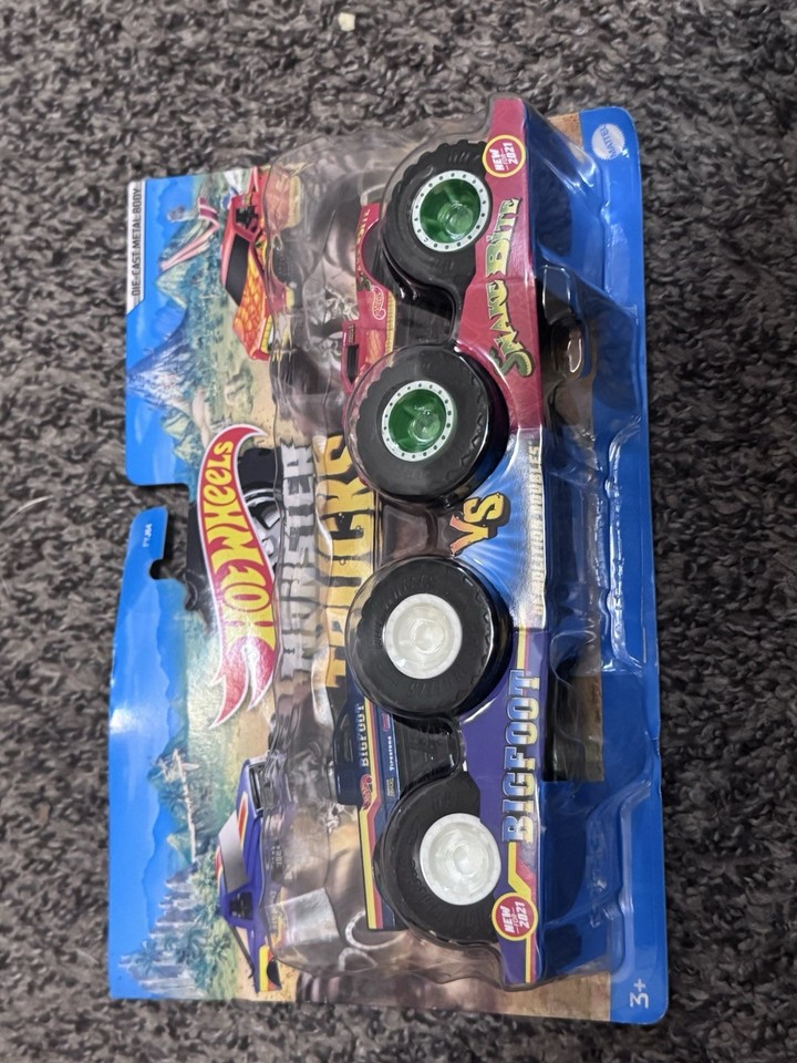 Hot Wheels Demo Doubles Snake Bite/Bigfoot Monster Trucks 1/64 Scale | eBay