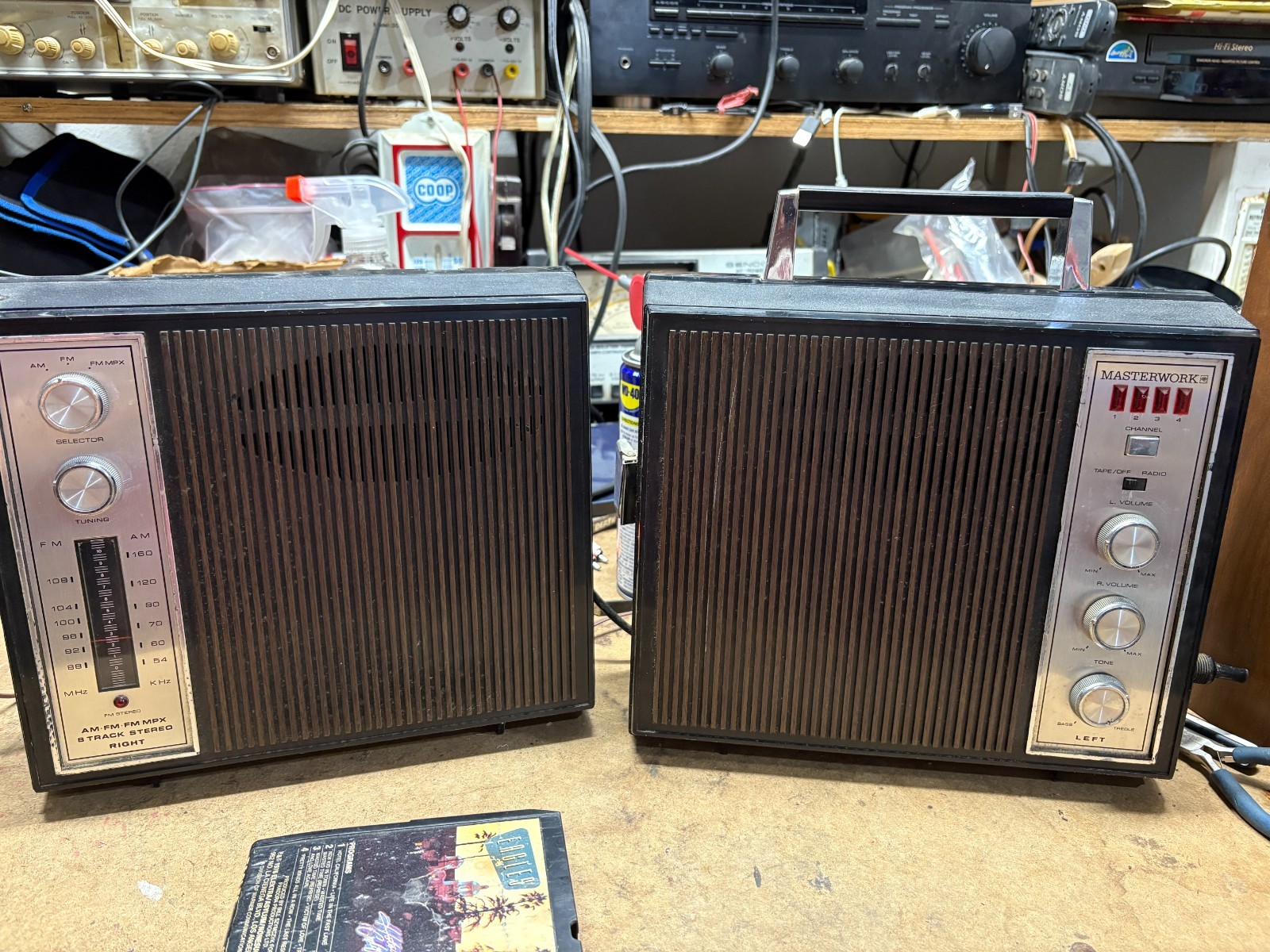 Vintage Masterwork AM/FM 8 Track Stereo Portable Radio Boom Box WORKS ...