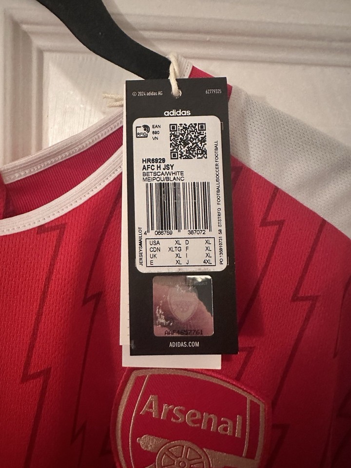 Arsenal FC Home Shirt Adidas New With Tags Authentic Size XL | eBay UK