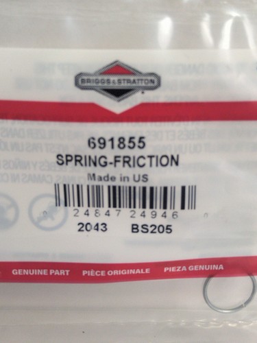 NOS OEM Briggs & Stratton 691855 Friction Spring | eBay