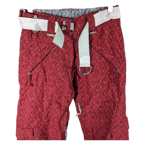 Womens Snowboard Pants XS Hearts Barbwire Red Goth Ride Snowboarding ...