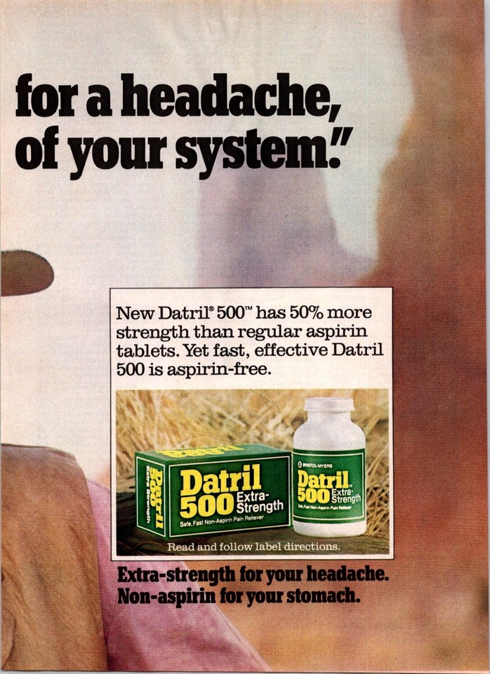 '77 Datril Ad Sponsored By John Wayne Strong On A Headache Gentle On ...