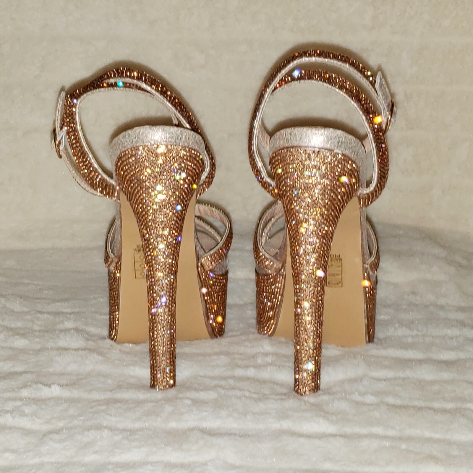 Bejeweled Pandora Rose Gold Sparkling Rhinestone Platform 6.5" Heels ...