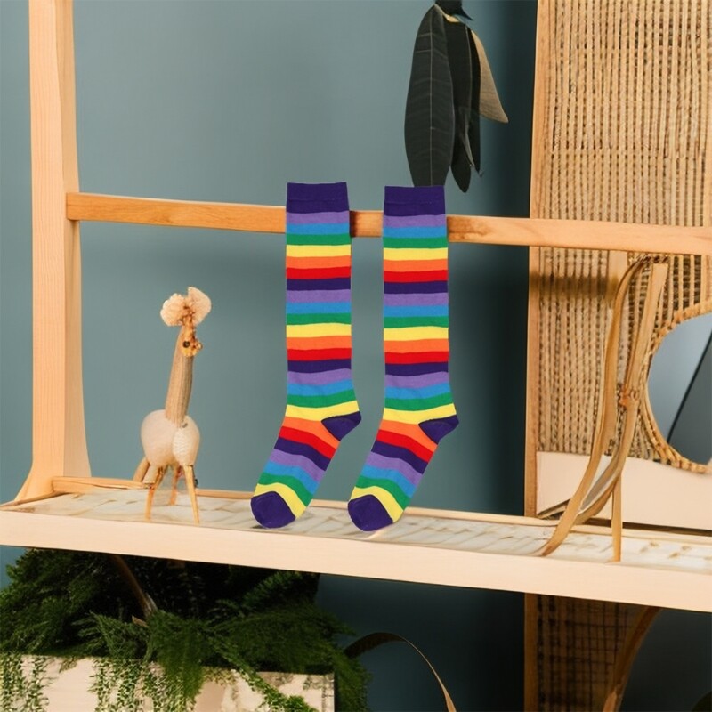 Women Performance-Casual Soft Sock Rainbows Color Spring Autumn Casual ...